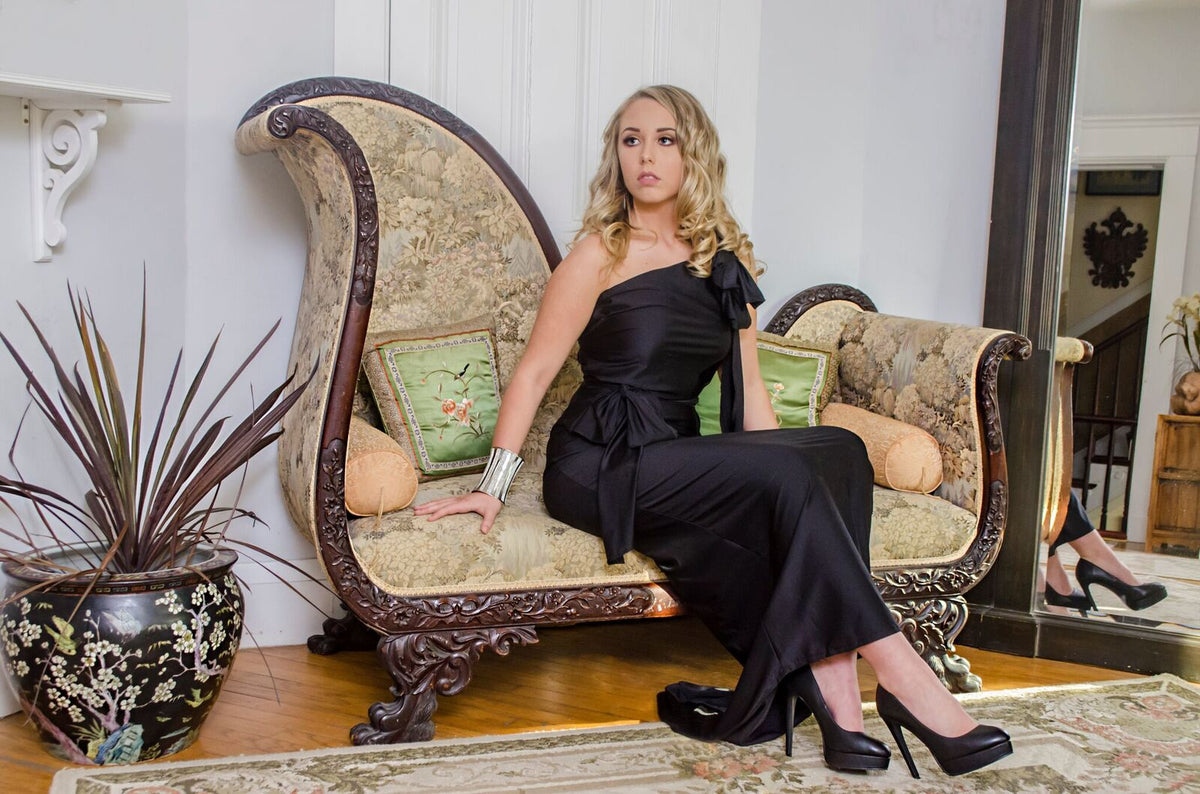 MIDNIGHT - Sash Tie Dress – Dell Scott Collection